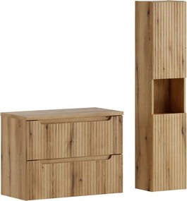Koupelnová sestava Nova s deskou a skříňkami 80 cm dub coast evoke