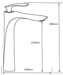 Mexen Lily - VYSOKÁ BATERIE UMYVADLOVÁ, Zlatá, 73610-50