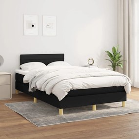 Box spring postel s matrací černá 120x200 cm textil 3140683