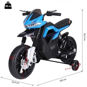 Goleto Dětská elektrická motorka 105 x 52,3 x 62,3 cm | modro-černá