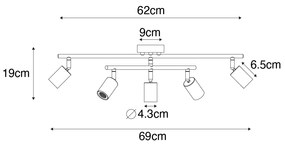 Moderní bodové světlo černé 5-světlo - Facil