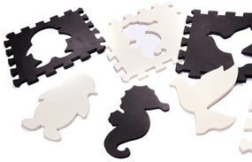 Creative Corner Pěnové puzzle podložka / ohrádka pro děti 25 kusů černá a bílá