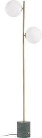 Stojací lampa v zeleno-zlaté barvě se skleněným stínidlem (výška 161 cm) Lonela – Kave Home
