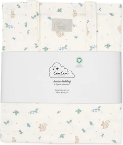 Krémové dětské povlečení do postýlky z bio bavlny 100x140 cm Blueberries – Cam Cam Copenhagen