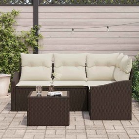 Set pohovek 5 ks Hnědá polyratan 3346708