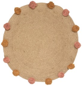 Dětský jutový koberec POMPONS 78 cm