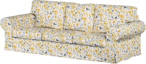 Potah na pohovku IKEA Ektorp 3-místná, nerozkládací barva žlutá látka pletený vzor, vzorované