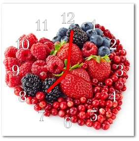 Nástenné skleněné hodiny ovocný 30x30 cm