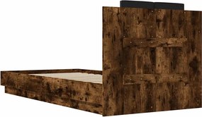 Rám postele s čelem kouřový dub 90 x 200 cm kompozitní dřevo 3209944