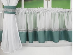 Hotová záclona s imitovanými zirkony 400x160cm,více barev Barva: Zelená, Rozměr: 400x160cm