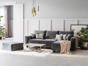 KOOKO HOME Čtyřmístná rohová sametová pohovka Dolce pravý roh