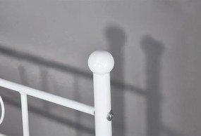 Kovová pohovka 90x200 - jednolůžko, bílá, ROZALI Kondela 0000264280