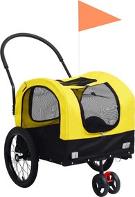 vidaXL Vozík pro psa za kolo a na běhání 2 v 1 modrý a černý [92437] Barva: Žlutá a černá