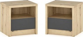 Casarredo - Komfort nábytek Ložnice DOMINIKA dub artisan/šedý (postel 160, 2x NS, komoda 4S)