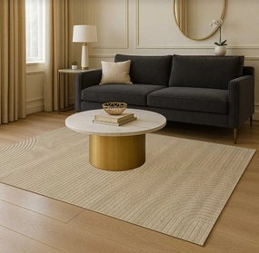 TZ Béžový obdélníkový geometrický koberec Strado Polo Path Camel se vzorem pruhů Rozměr: 160x230 cm