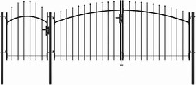 Zahradní brána Woerden ocel 1x4 m Černá 144362