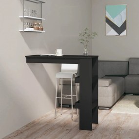 811782 vidaXL Nástěnný barový stolek černý 102x45x103,5 cm kompozitní dřevo