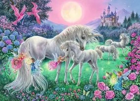 RAVENSBURGER Puzzle Magičtí jednorožci 2 / 4x100 dílků / 36x26 cm