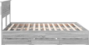 Rám postele s čelo Šedá Sonoma 180 x 200 cm Inženýrské dřevo 3409832