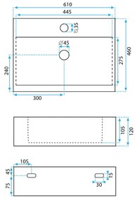 Deskové umyvadlo z konglomerátu REA ALISON, bílé
