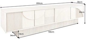 Designový TV stolek Movement 200 cm hnědé mango