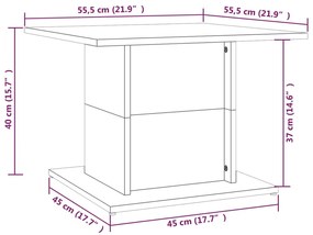 Konferenční stolek černý 55,5 x 55,5 x 40 cm dřevotříska - Default Title