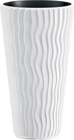 Prosperplast Květináč s vložkou Sandy Slim (bílá, Š 30 x V 53 x H 30 cm)
