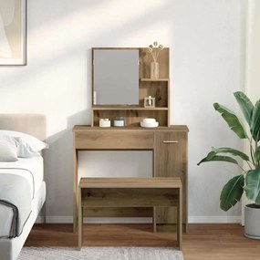 sada toaletního stolku dub artisan kompozitní dřevo 3329192