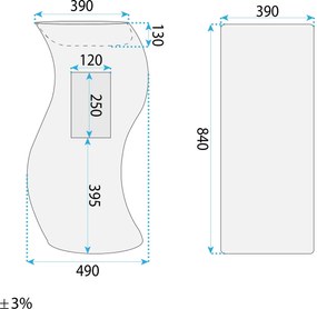 Rea Melody, volně stojící umyvadlo 490×390×840 mm, béžová imitace kamene, REA-U5940
