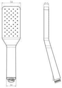 Sapho, Ruční sprcha se samočistícím systémem, 240x60mm, ABS/chrom, 1204-30