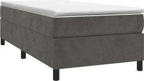 Rám postele s boxspringem tmavě šedá 90 x 190 cm samet 3121091