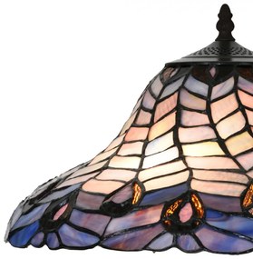 Stolní lampa Tiffany Debora modro fialová – 40x60 cm