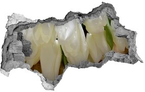 Wallmuralia Samolepící nálepka fototapeta Bílé tulipány 95x73 cm