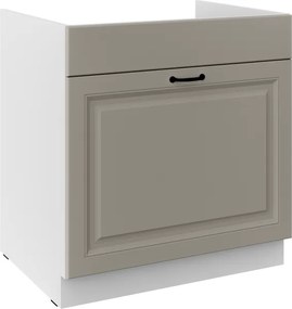 Kuchyňská skříňka Stilo 80 ZL 1S BB korpus bílá, dvířka světle šedá CLAY