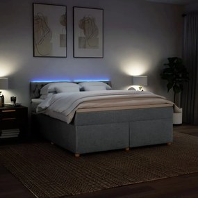 Box spring postel s matrací světle šedá 180 x 200 cm textil 3289066