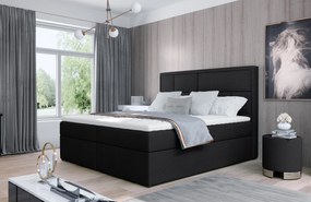 Kvalitní box spring postel Meredit 180x200, černá Velvet