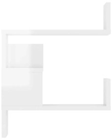 Nástěnné rohové police 2 ks bílé lesklé 40x40x50 cm dřevotříska - Default Title