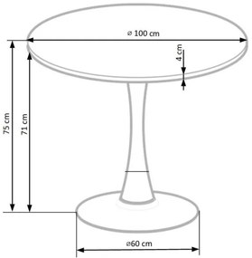 Jídelní stůl CARMELO 75x100 cm černá/hnědá