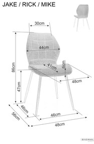 Sametová jídelní židle Rick zelená