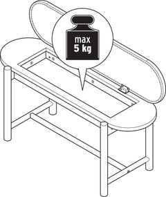 Tchibo - Lavice z masivního dřeva s polstrováním a úložným prostorem - barva: šedá