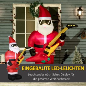 Outsunny Vánoční dekorace Nafukovací Santa Claus venkovní vánoční dekorace, včetně ventilátoru, 140 cm, červená + bílá