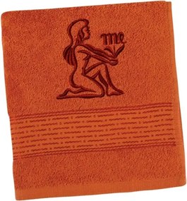 Bellatex Froté ručník proužek s výšivkou znamení zvěrokruhu 50x100 cm Terrakota