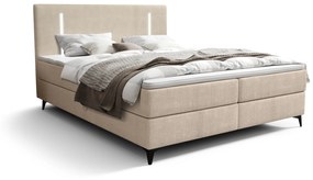 Manželská postel 180 cm Ortega Bonell (béžová) (s roštem, s úl. prostorem) (s LED osvětlením). 1082636