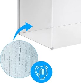 BPS-koupelny 2-dílná sprchová zástěna Walk-in HYD-SH07-D-CR 90x80, chrom/transparent - bez vaničky