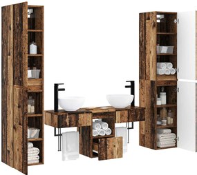 Sada koupelnového nábytku 5 ks Staré dřevo 33 x 34,5 x 160 cm 3406011