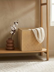 Sinsay - Úložný box s pleteným předním dílem - béžová