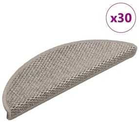 Samolepící nášlapy na schody vzhled sisal 30 ks 56x17x3 cm 3365859