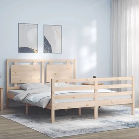 Rám postele s čelem 160 x 200 cm masivní dřevo,  3194061