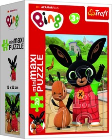 Trefl Minipuzzle miniMaxi 20 dílků Bingovi přátelé/Králíček Bing 4 druhy v krabičce 8x11cm 24ks v boxu