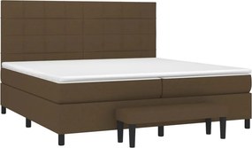 Box spring postel s matrací tmavě hnědá 200x200 cm textil 3136624